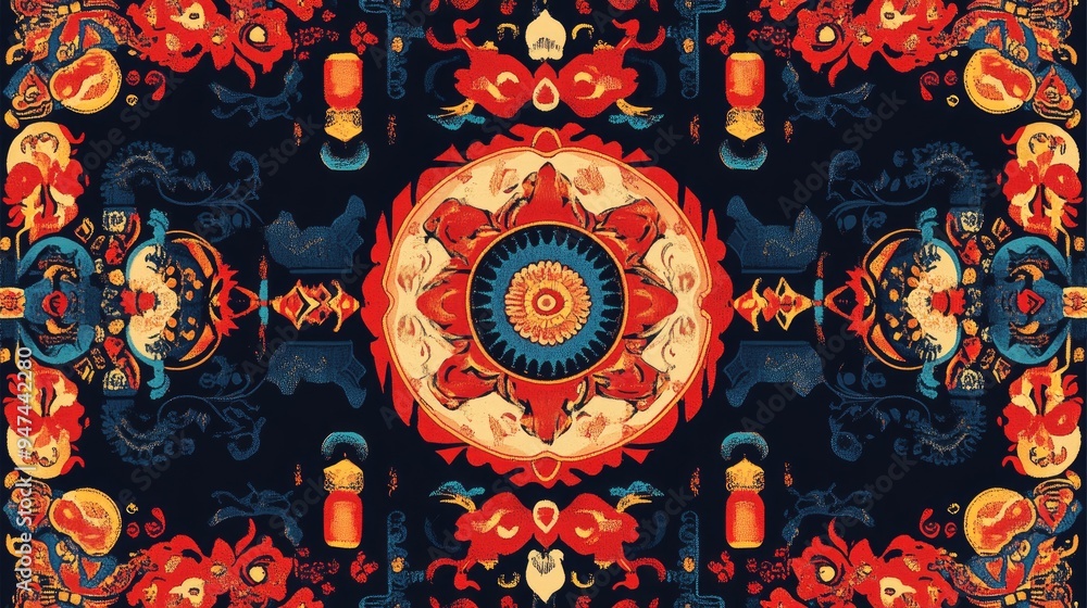 2D cartoon inspired beautiful geomagnetic patterns on traditional ...