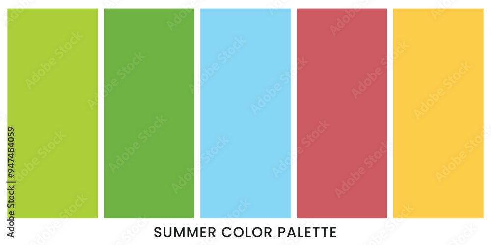 Summer color palette combination. Color palette for design. Vector ...