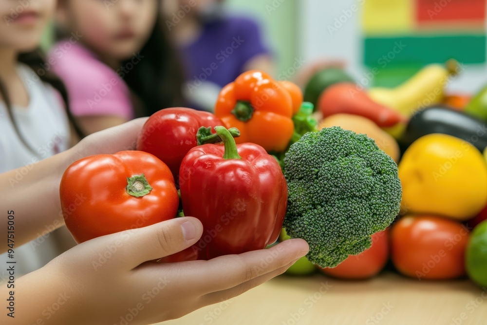 Children Learning About Nutrition: A classroom setting where children ...
