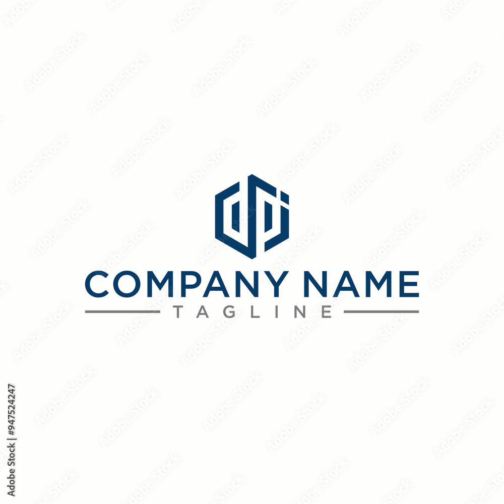 DPI letter logo in the form of hexagons and cube logos with letter ...