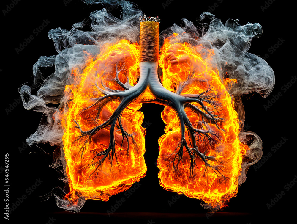 The Burning Truth: A stark visual metaphor of smoking's devastating ...