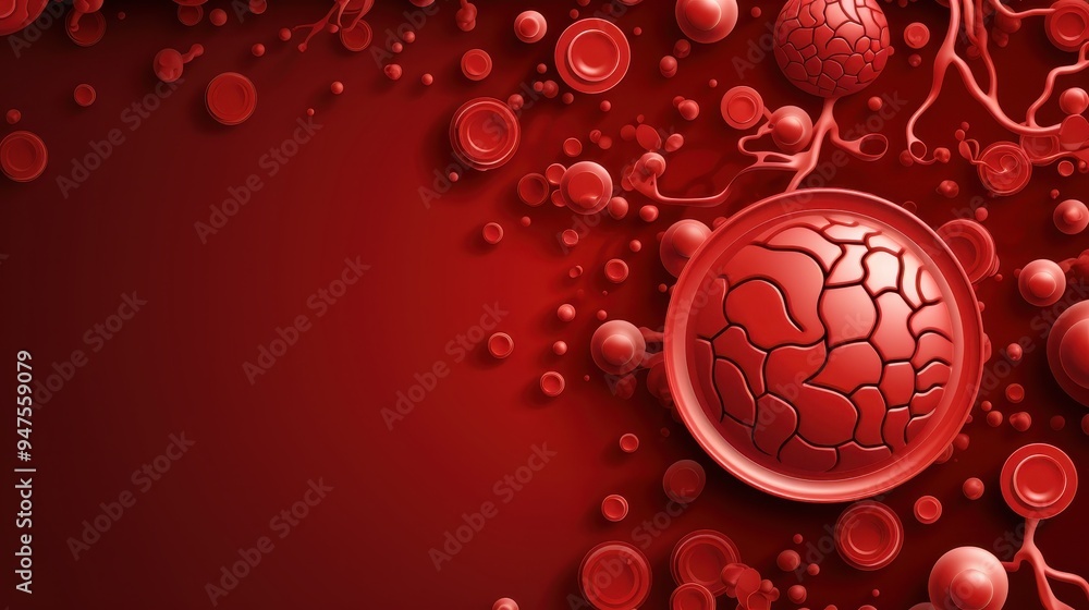 Blood Cells in 3D: A microscopic view of red blood cells, platelets ...