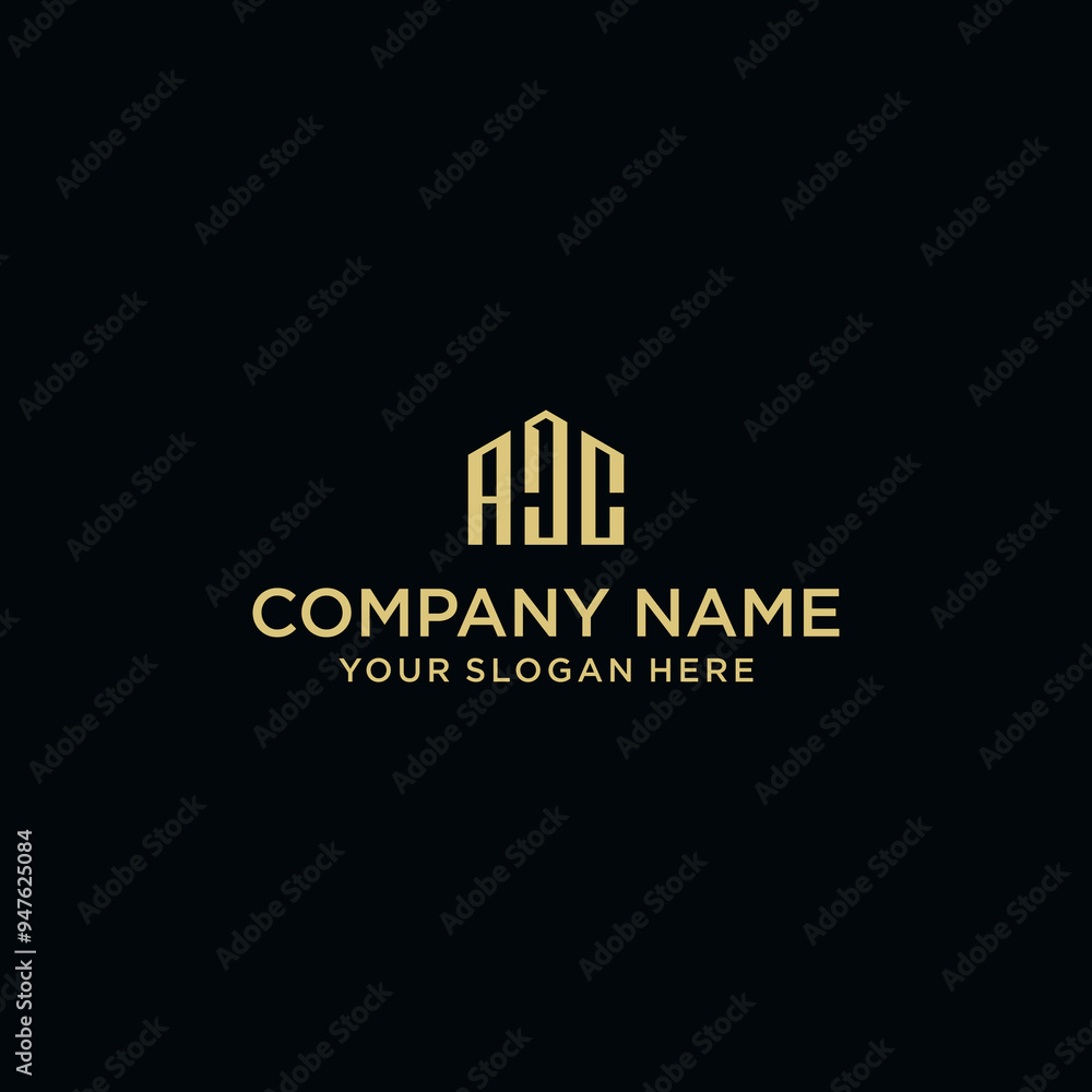 Ilustración de Stock ADC letter logo in the form of hexagons and cube ...