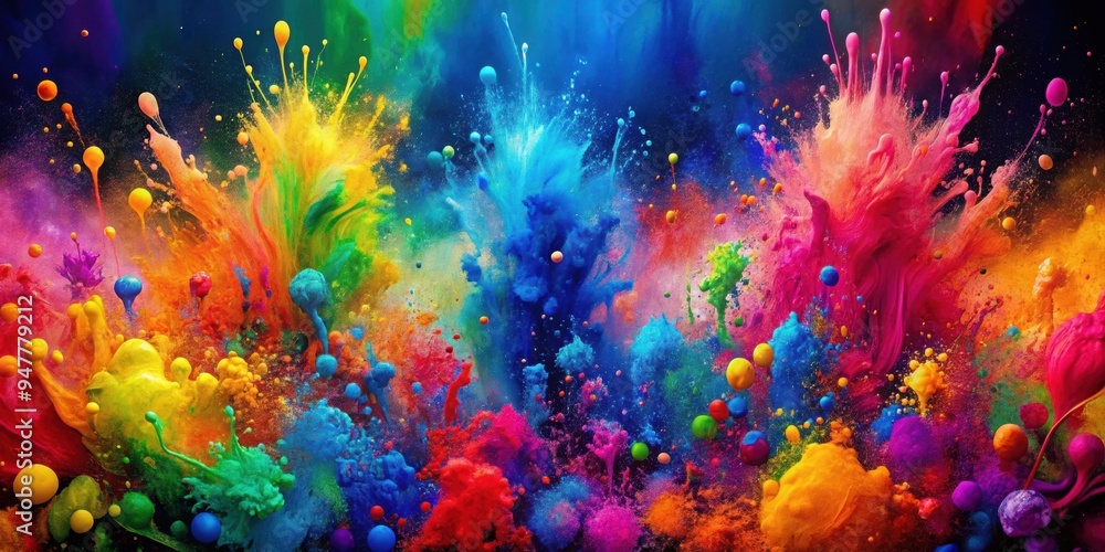 Colorful paint splashes in high resolution desktop wallpaper, bright ...