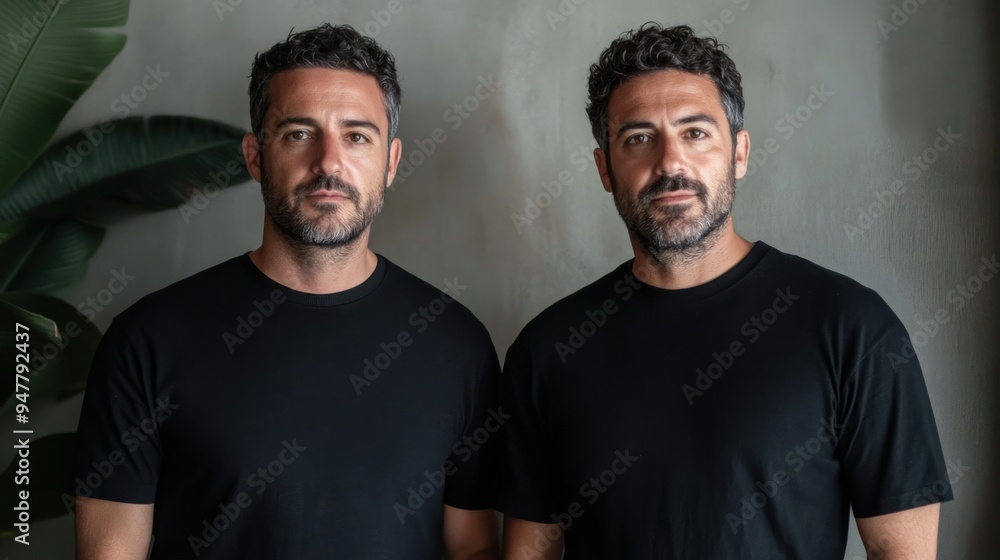 Foto de Stock Portrait of Identical Twin Brothers | Adobe Stock