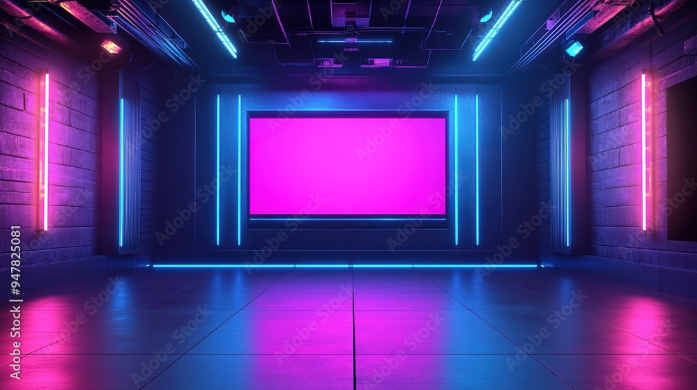 Modern News Program Television Station Background Featuring a Large ...