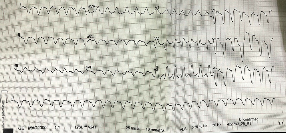 Foto de Stock Ventricular Tachycardia – Monomorphic VT, VT vs SVT with ...