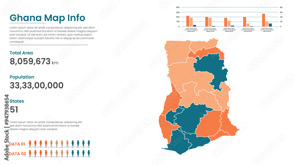 Vector de Stock Ghana political map of administrative divisions states ...