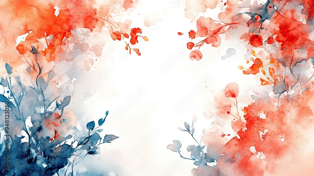 26. A watercolor frame with soft, blended colors and organic shapes ...