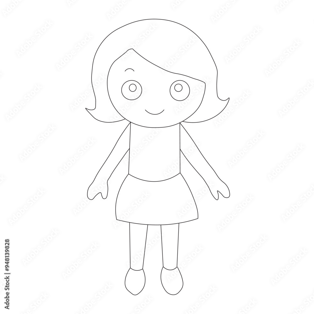 girl. Girl outline drawing Vector Images. Beautiful girl outline image ...