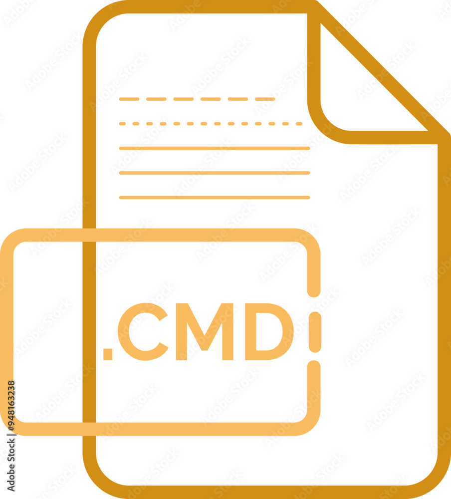 CMD File extension icon little dot and color fill Stock Vector | Adobe ...