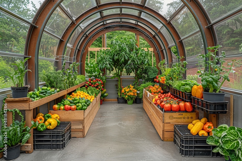 Greenhouse filled with horticulture produce and a dedicated food ...