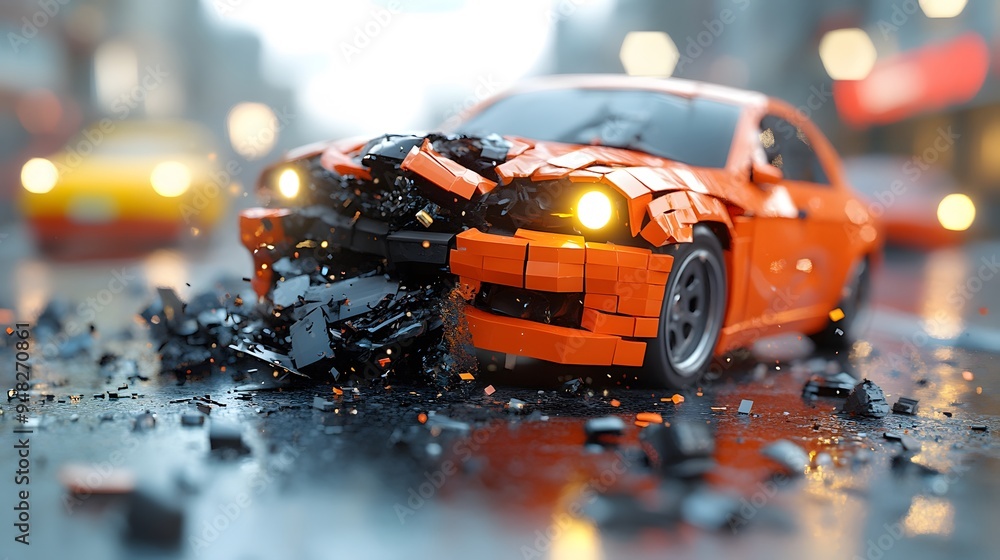 Insurance claim process visualized in a 3D animated scene, with a ...
