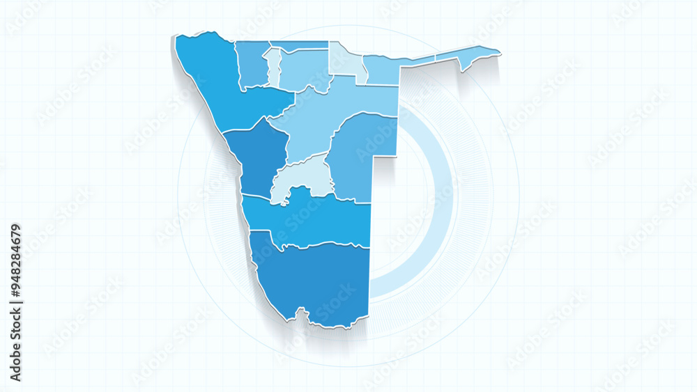 Stock-Vektorgrafik „Blue Map of Namibia, Namibia map with borders of ...