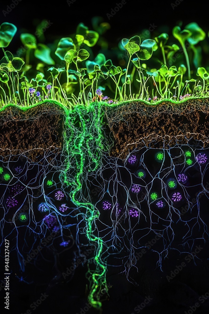 Cross-section of the Rhizosphere A detailed cross-sectional image of ...