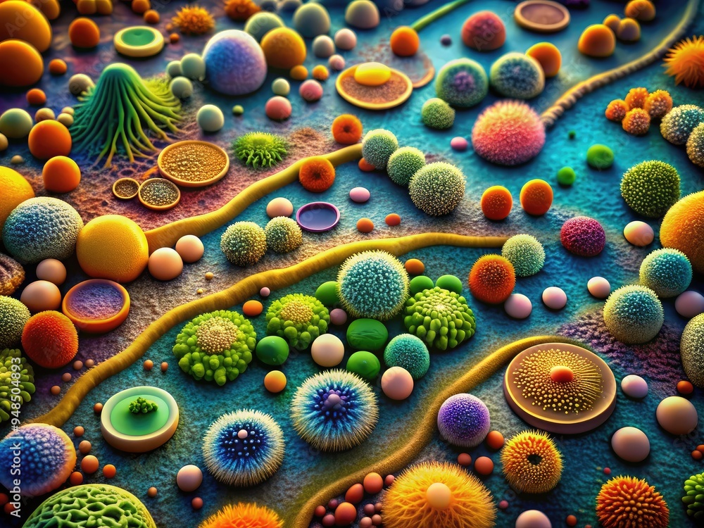 Microbial Topography: Technical, detailed visualization of microbial ...