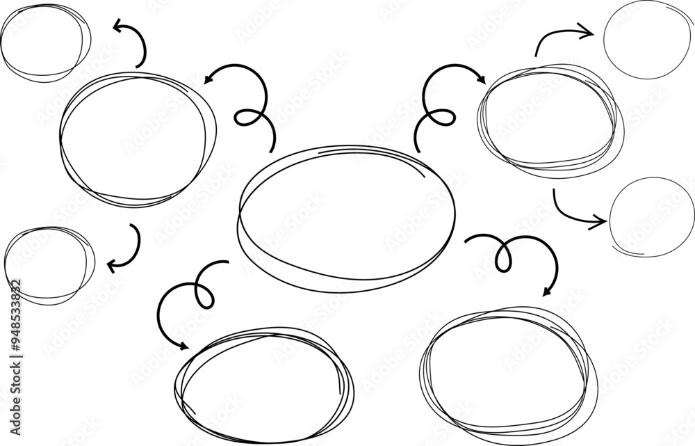 Mind map infographic diagram doodle line free hand drawing. Idea scheme ...
