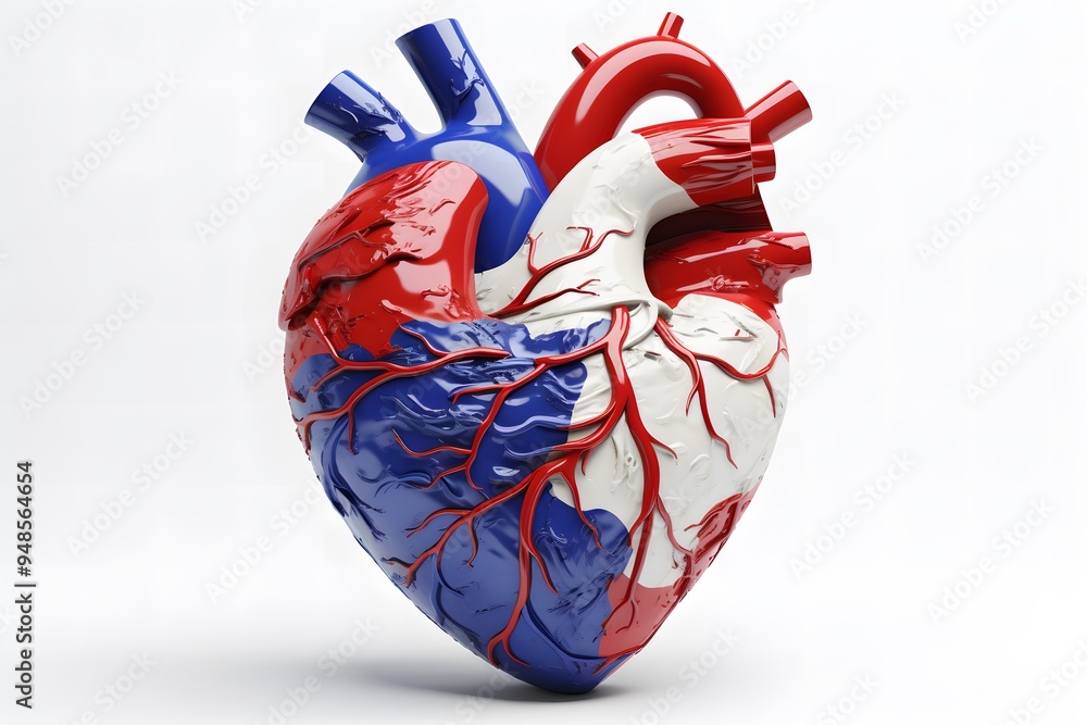 Realistic human heart vector illustration. 3d cardiology model isolated ...