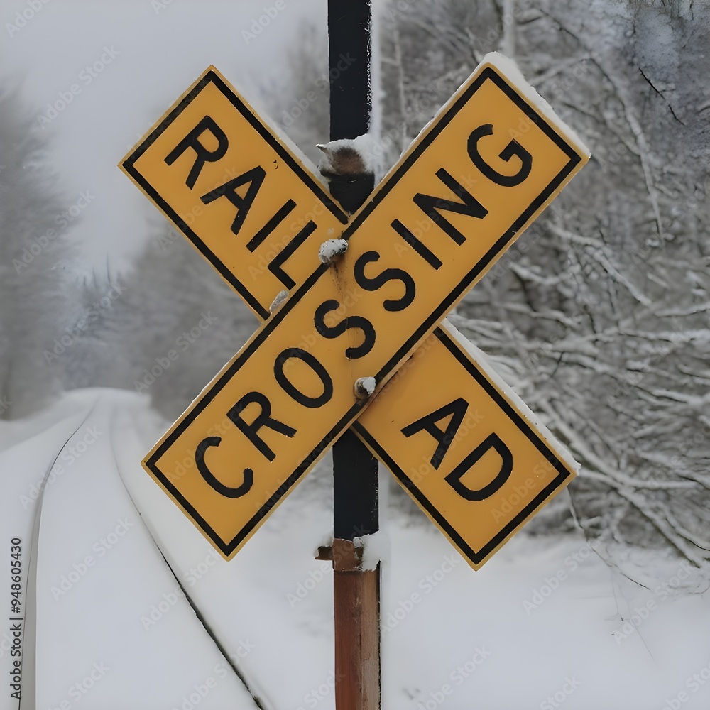 railroad crossing sign Stock Illustration | Adobe Stock