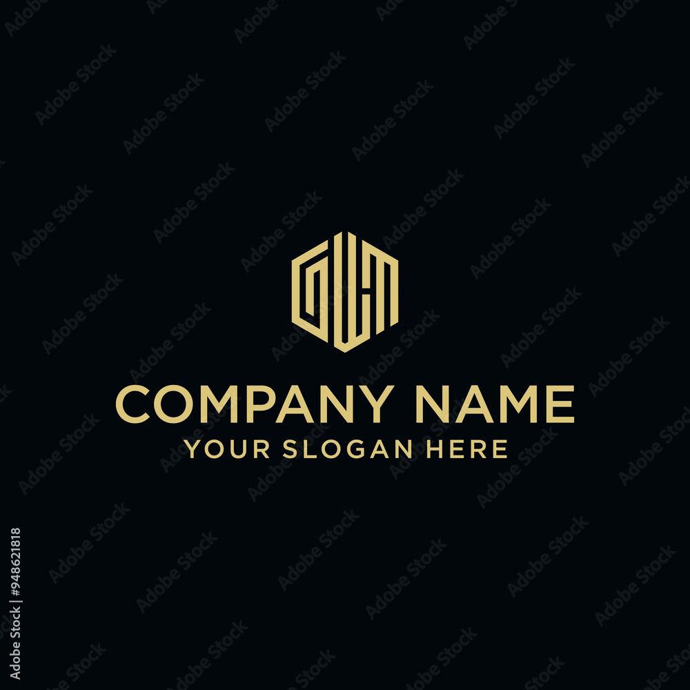 GWM letter logo in the form of hexagons and cube logos with letter ...