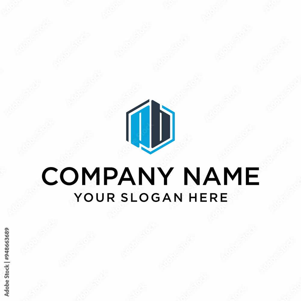 the creative design lines the PB hexagon shape and the cube logo with ...