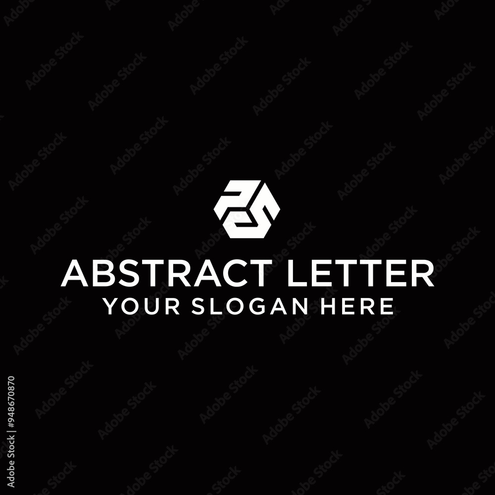 PS letter logo in the form of hexagons and cube logos with letter ...