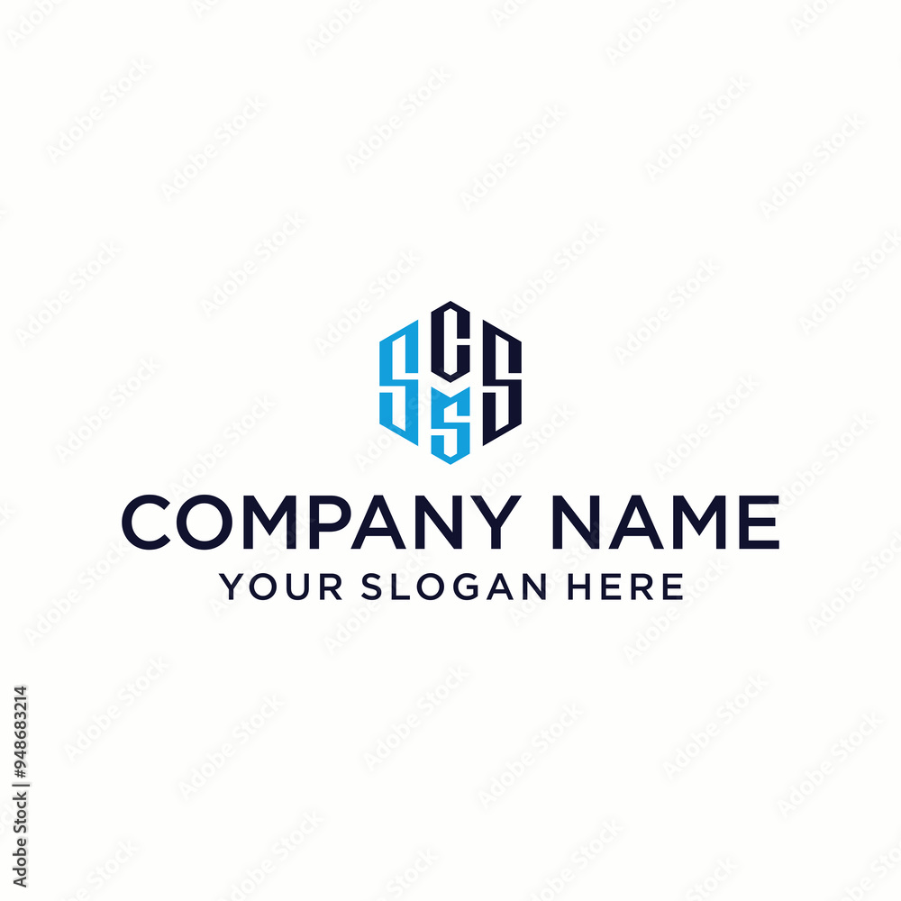 SCSS letter logo in the form of hexagons and cube logos with letter ...