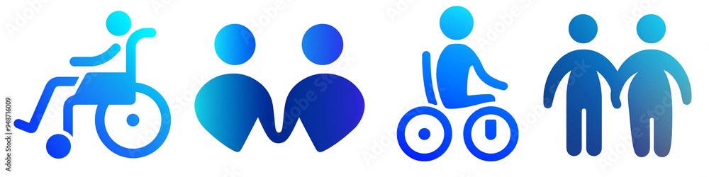 Inclusion clipart collection, symbol, logos, icons isolated on ...