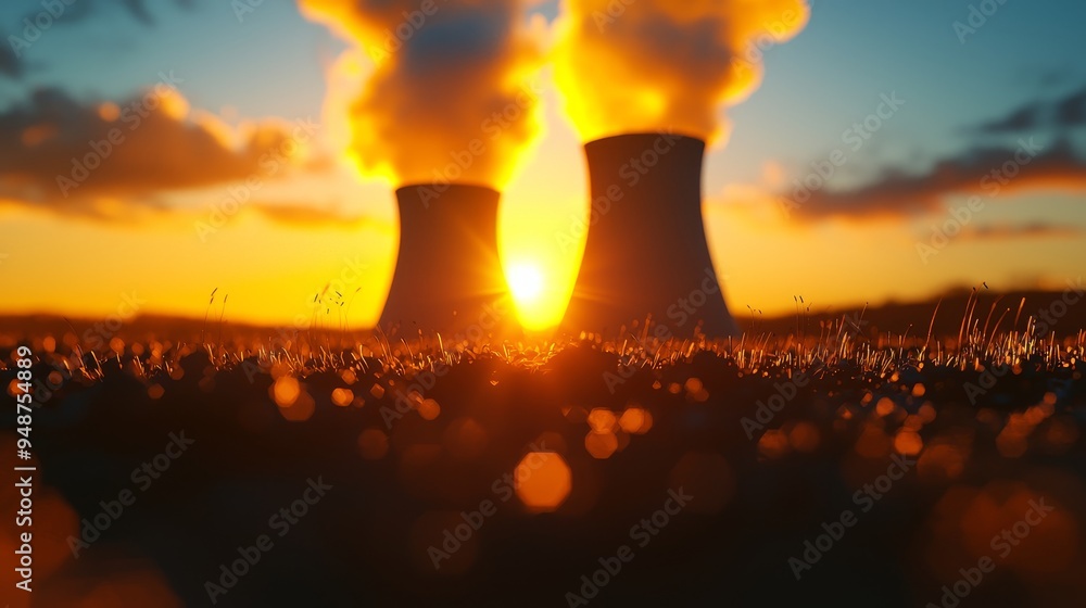 Depiction of nuclear waste as a byproduct of energy fission, with ...