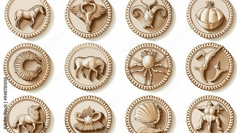 Collection of zodiac signs explore the astrological horoscope symbols ...