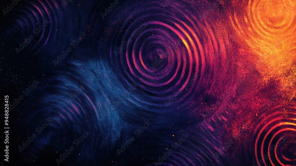 hypnotic swirls and patterns on dark background, mind control banner ...