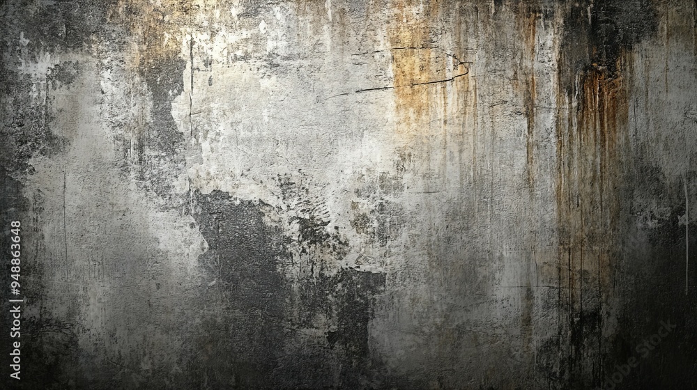 Rugged textured grunge wall background with dark shadows, chipped paint ...