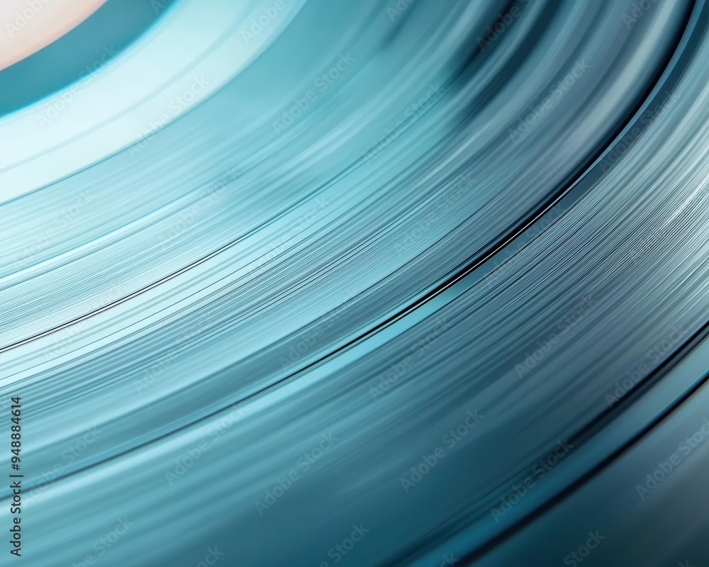 Extreme close-up of a vinyl record groove, capturing intricate analog ...