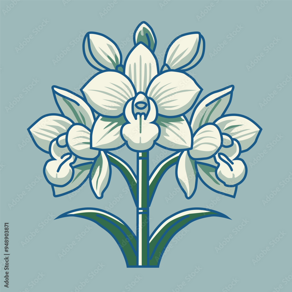 Monja blanca flor nacional de Guatemala Stock Vector | Adobe Stock