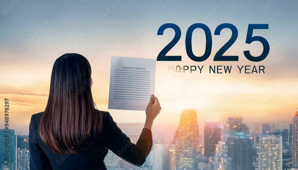 Businesswoman who wants to start the year 2025. Concept of new ...