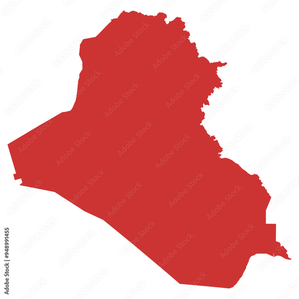 Vector outline map of Iraq Stock Vector | Adobe Stock