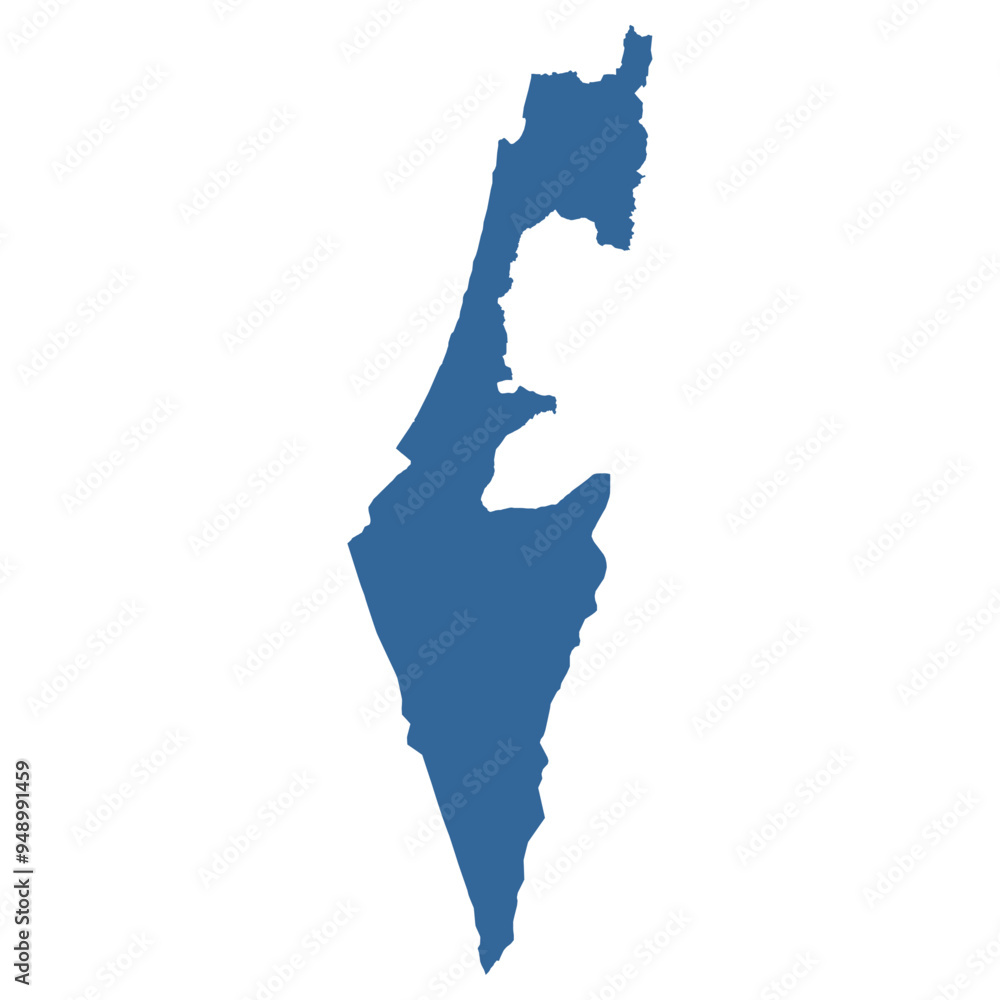 Vector outline map of Israel Stock Vector | Adobe Stock