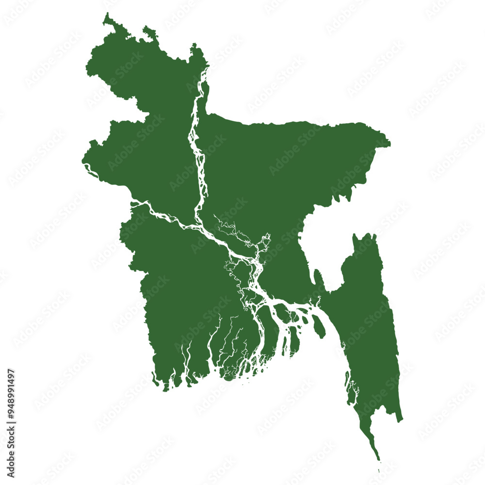 Vector outline map of Bangladesh Stock Vector | Adobe Stock