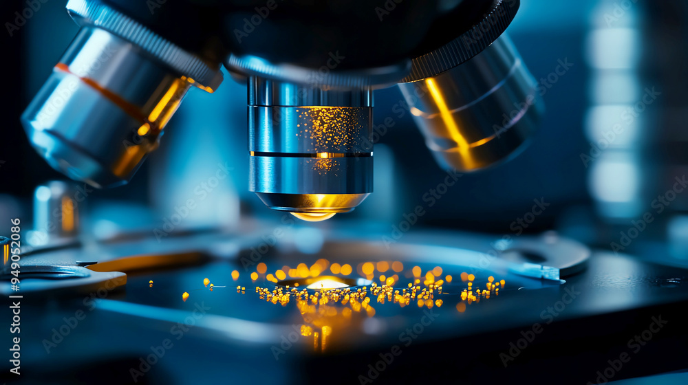 Visual of a microscope lens magnifying a single, perfectly detailed ...