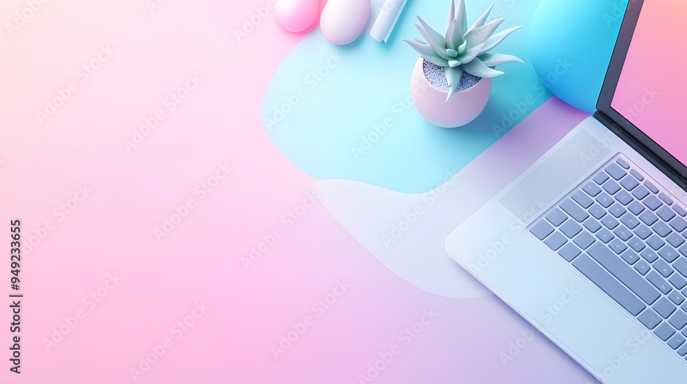 Sleek Minimalist UI Design with Soft Pastel Gradients and Clean Digital ...