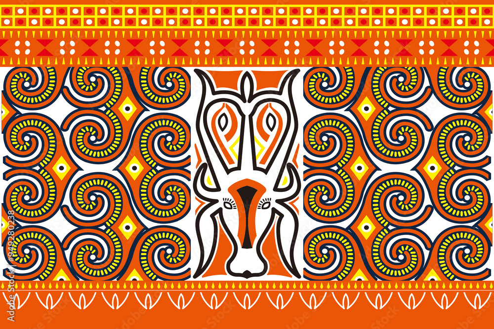 Toraja background illustration, traditional pattern of Tana Toraja ...