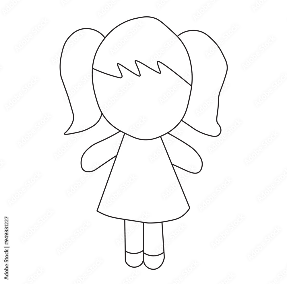 Girl outline drawing Vector Images. Beautiful girl outline image on a ...