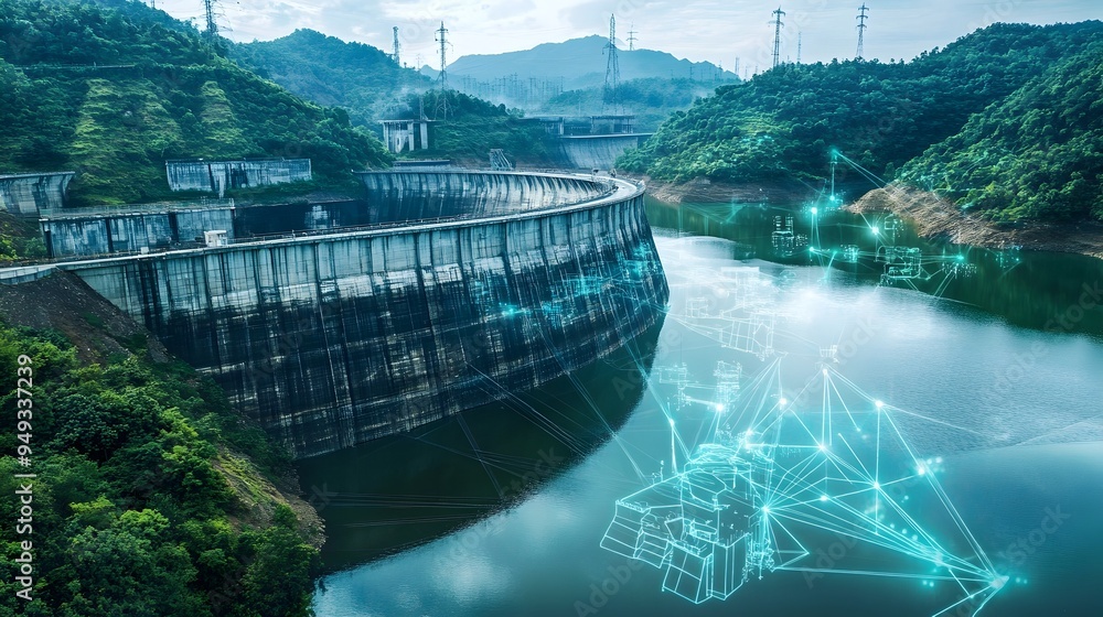 Стоковая иллюстрация «Advanced IoT Sensor Network Monitoring the ...