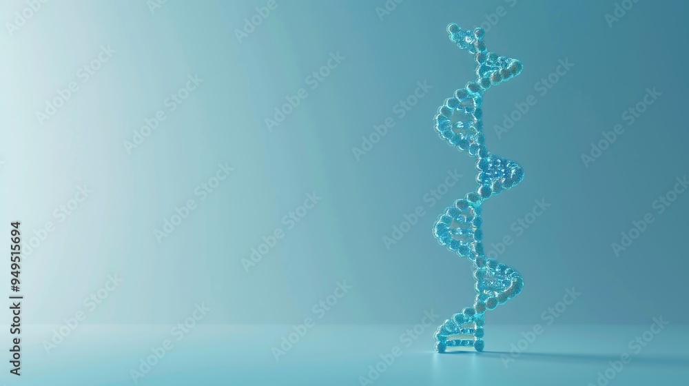 Minimalist dna helix illustration on simple background with shaded ...