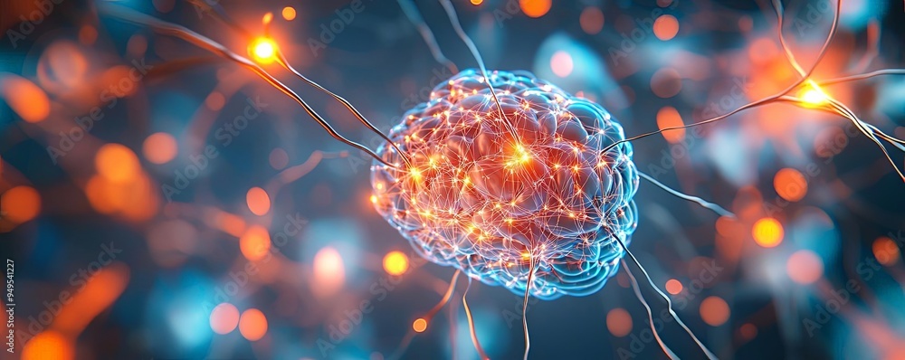 Abstract representation of neural networks forming in a students brain ...