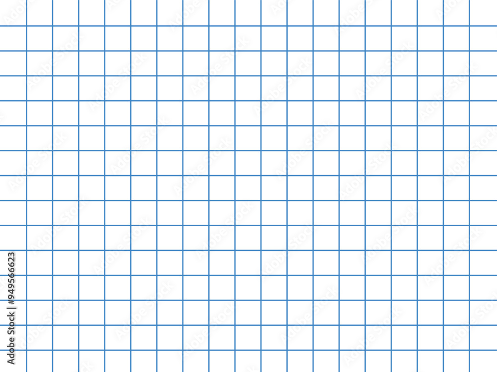 blue grid square graph line full page on white paper background Stock ...