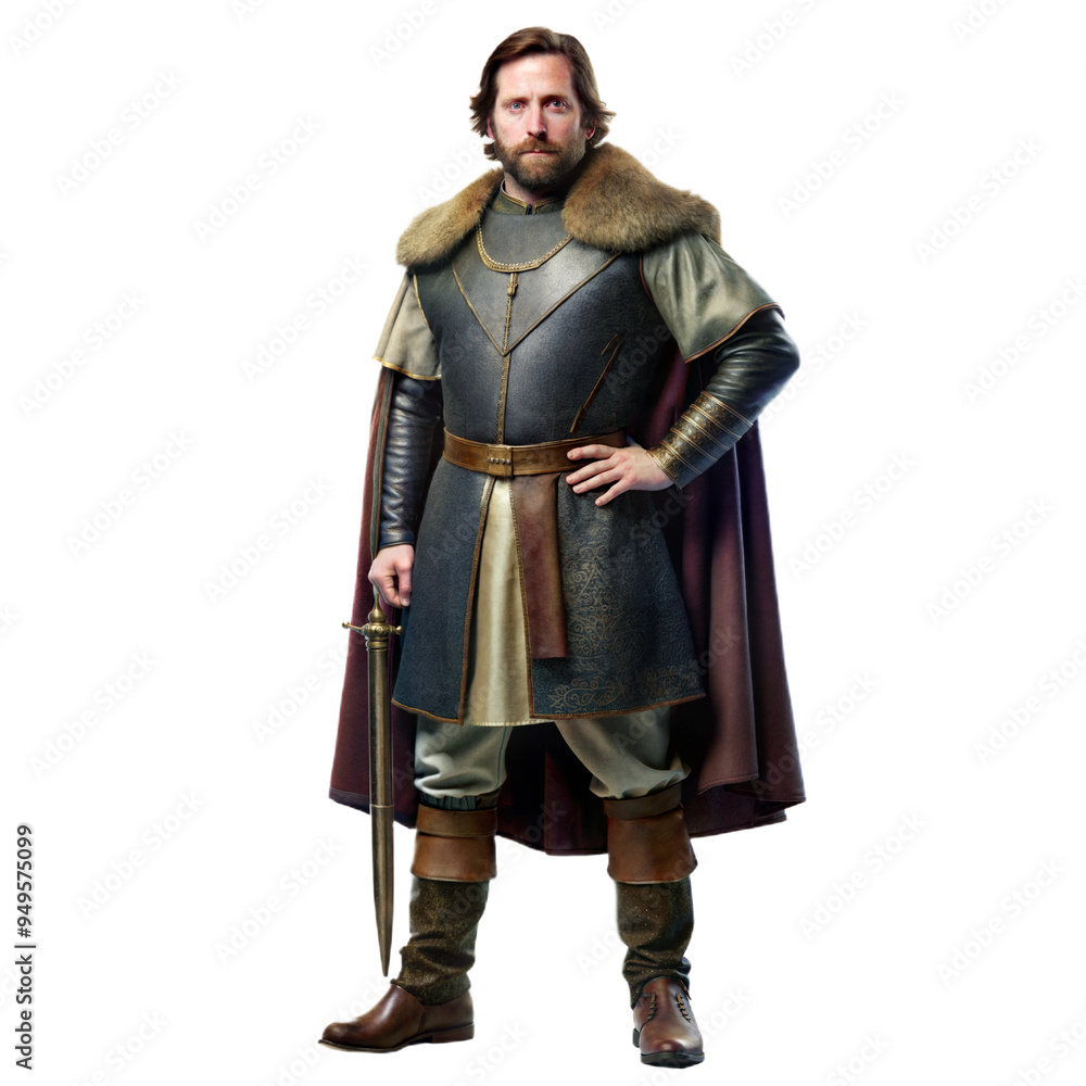 Stock-Foto „full body picture of 40 year old medieval king with brown ...