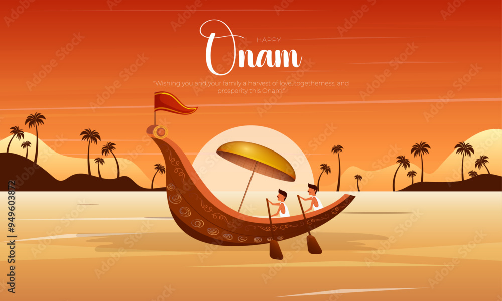 Happy Onam Festival Post and Greeting Card. Onam Poster and Flyer ...