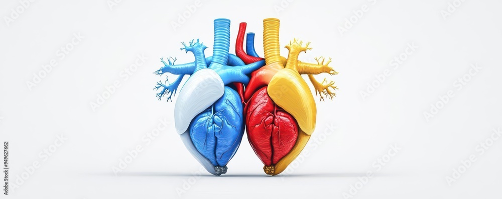 Cardiac cycle phases flat design side view cardiovascular system theme ...