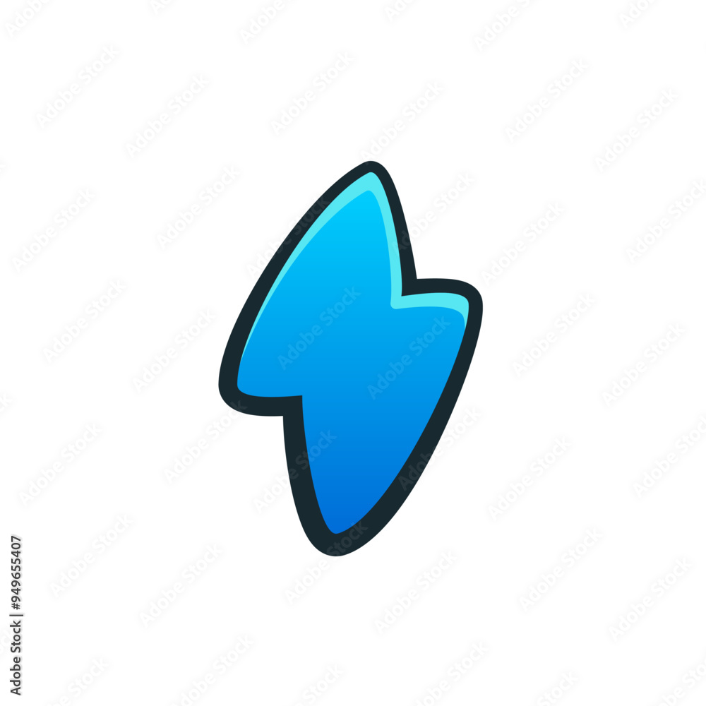 Isolated flat 3d energy icon for game, interface, sticker, app. The ...